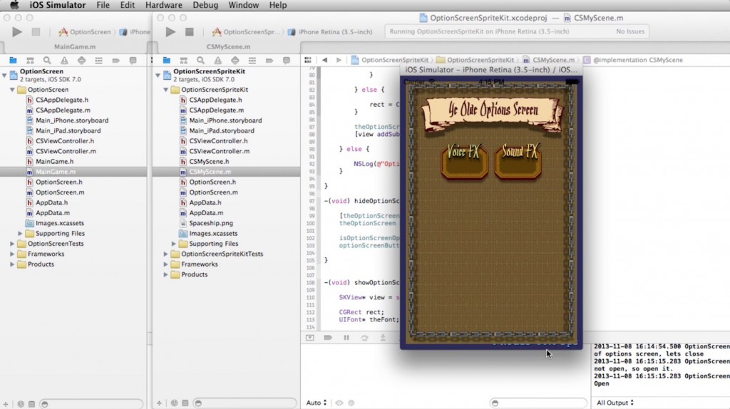 Option Screens for UIView or SpriteKit Apps | CartoonSmart.com