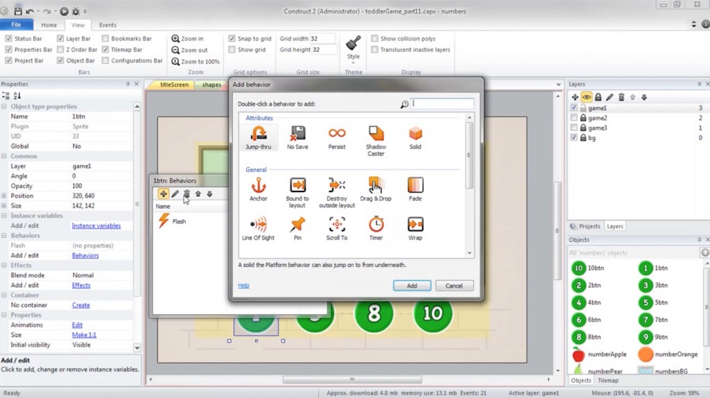How to Make Toddler Games with Construct 2 | CartoonSmart.com