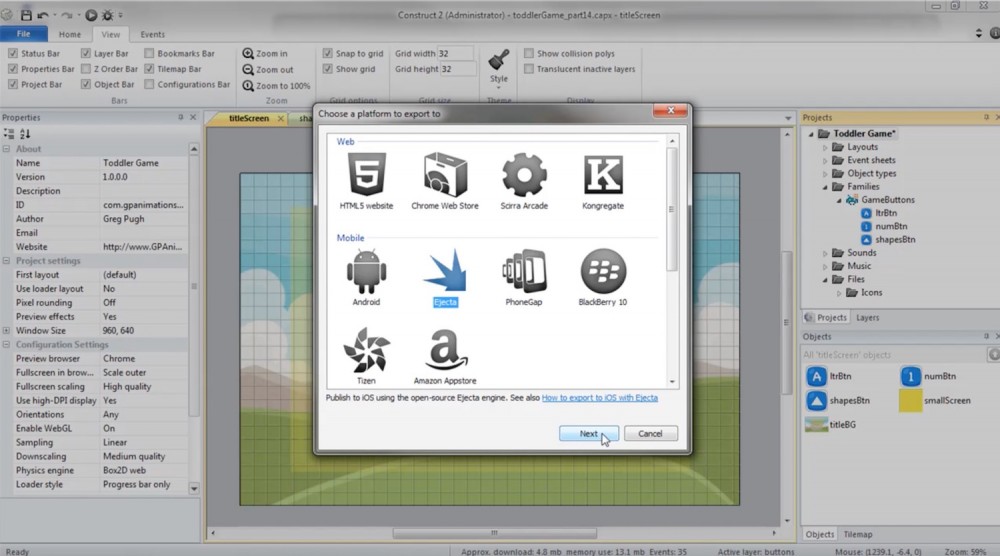 How to Make Toddler Games with Construct 2 | CartoonSmart.com